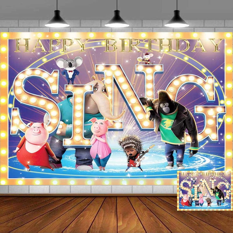 Sing Backdrop Banner Party Supplies Poster Movie Theme Background for ...