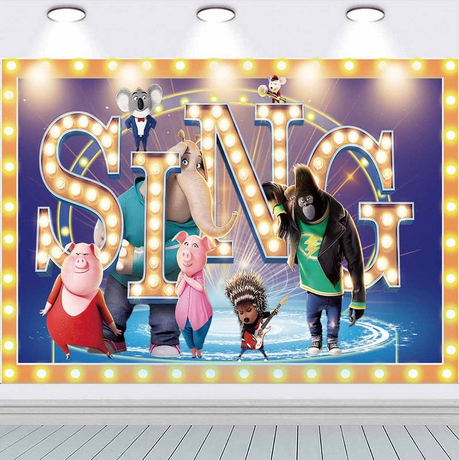 Sing Movie Backdrop Background Banner Birthday Party Supplies Taspestry ...