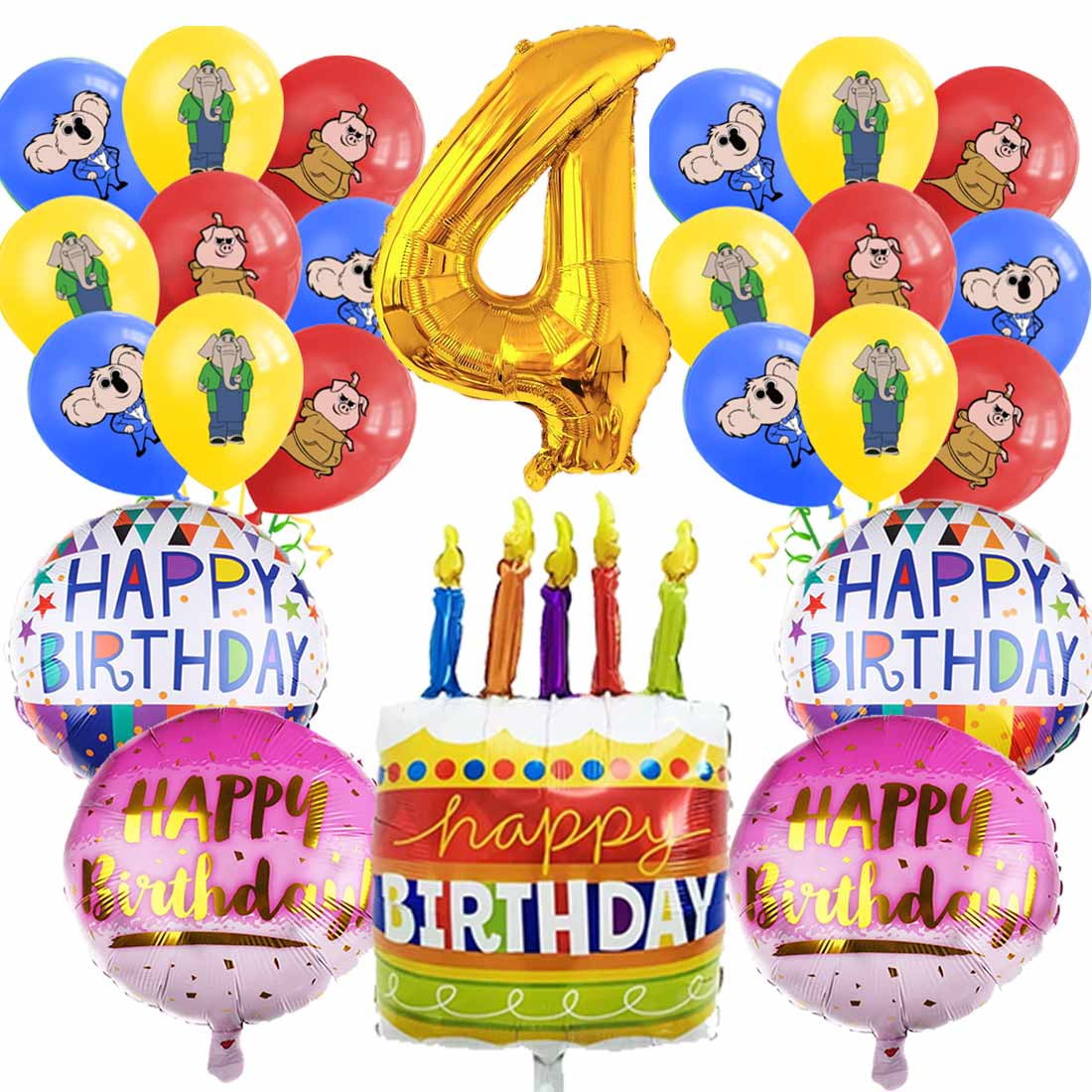 Sing Movie Balloons Party Supplies 4th Big Number Decorations Decor Kit ...