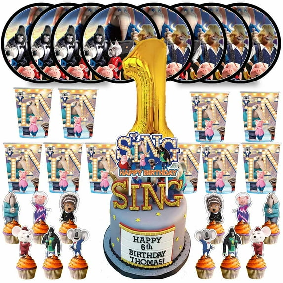Sing Movie Birthday 1st Cups Party Supplies Plates Fans Decorations ...