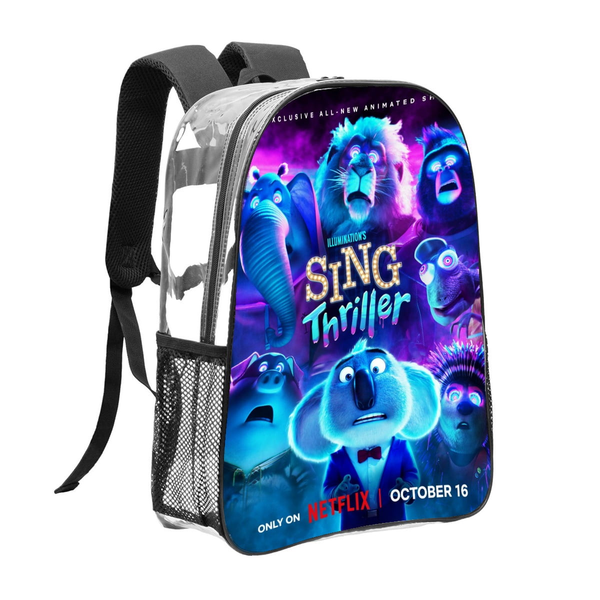 Sing Movie Gift large transparent backpack ladies men's bags heavy ...