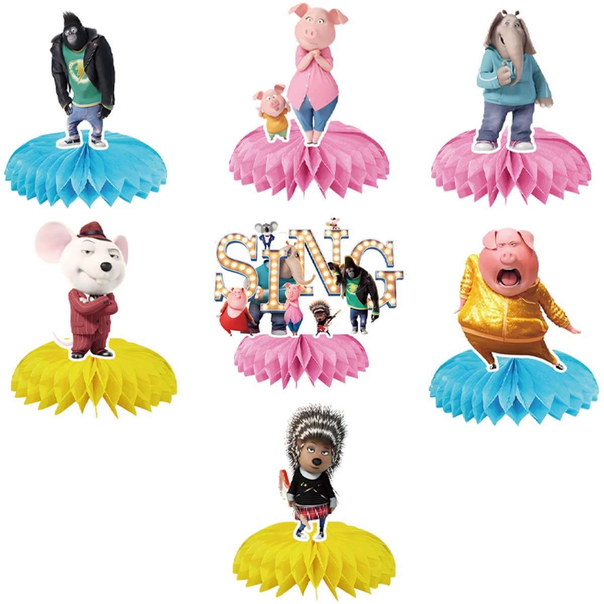 Sing Movie Honeycomb Centerpieces Table Toppers Decorations for ...