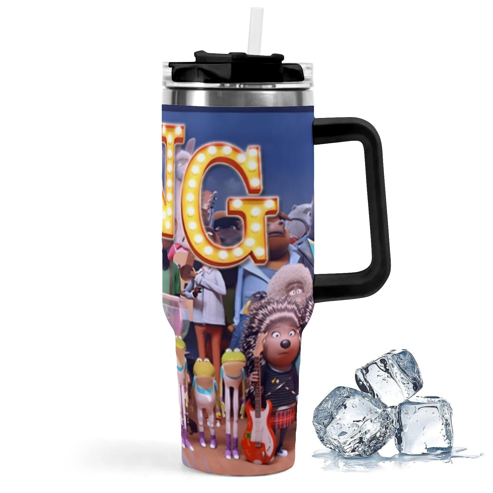 Sing Movie-theme Insulated Stainless Steel Tumbler with Handle Gifts ...