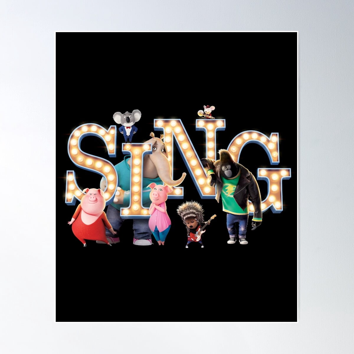 Sing Song Movie Tshirt Poster Wall Art, Modern Wall Decor For Living ...