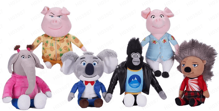 Sing - Stage Sparkles Plush Set - Includes Ash, Rosita, Johnny, Buster ...