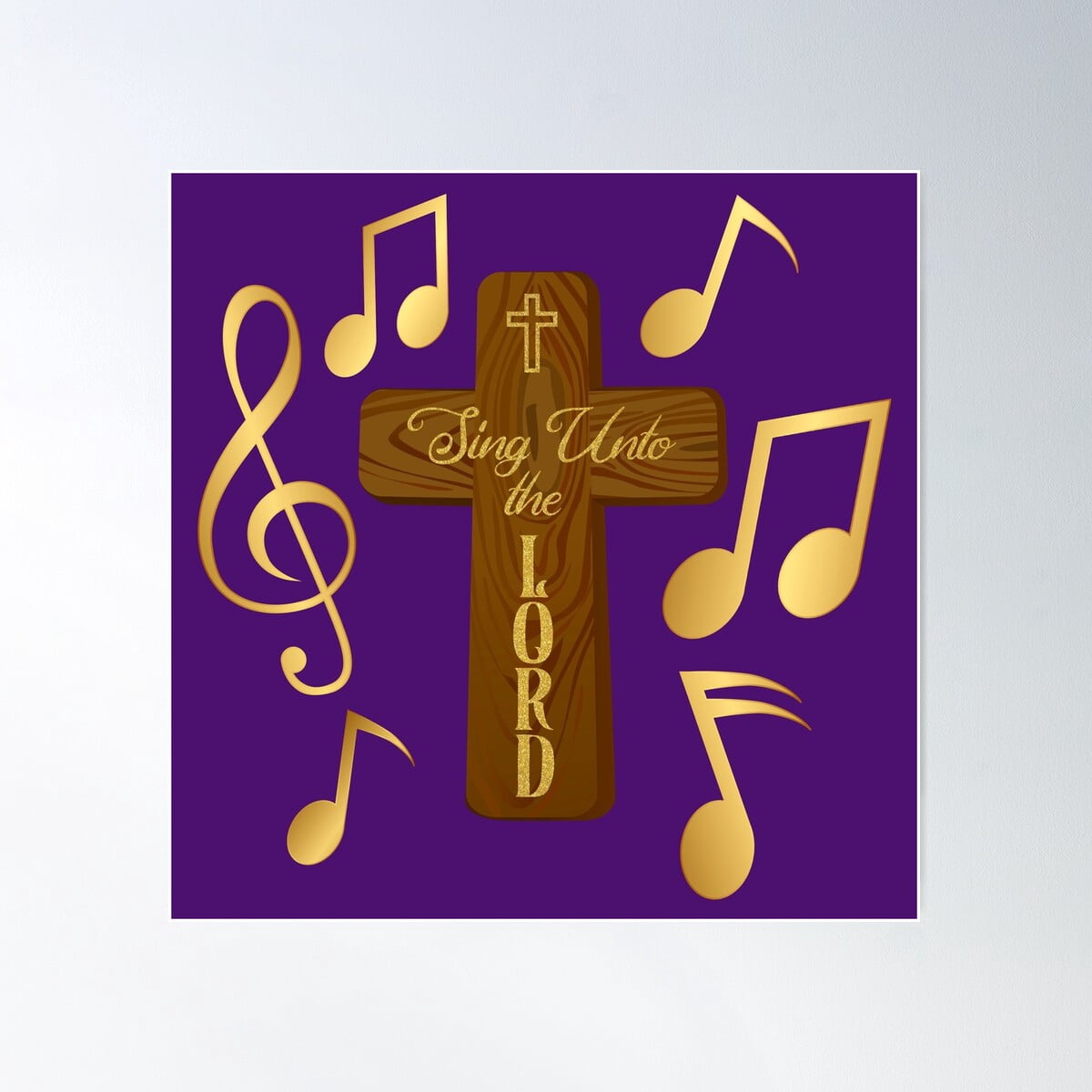 Sing Unto The Lord! Purple Background Poster Wall Art, Modern Wall ...