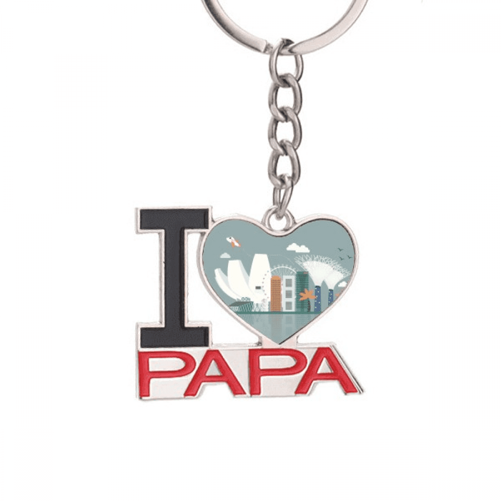 Singapore Famous Places Landmark Keychain Metal Keyring Holder Love ...
