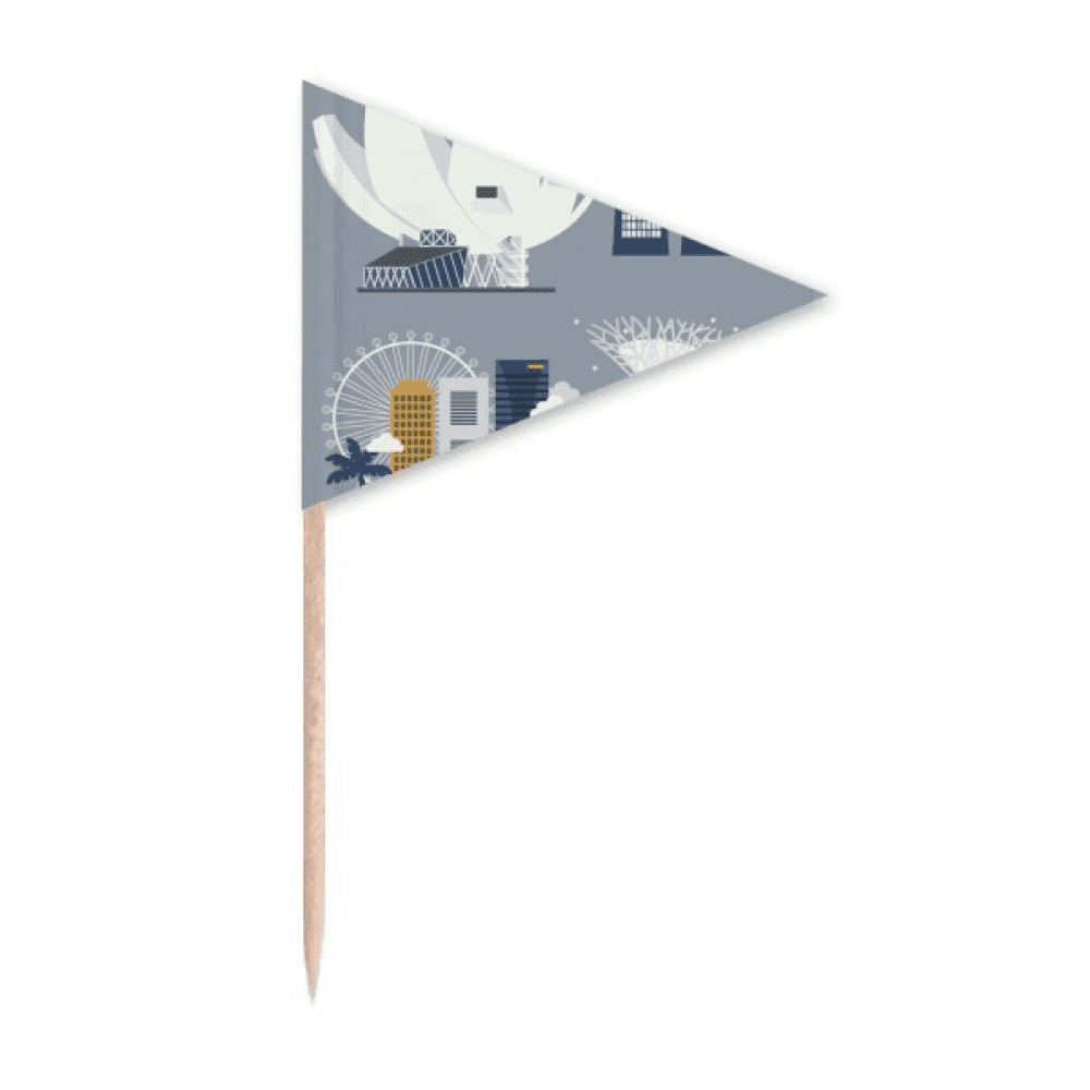 Singapore Famous Spots Art Deco Fashion Toothpick Triangle Cupcake ...