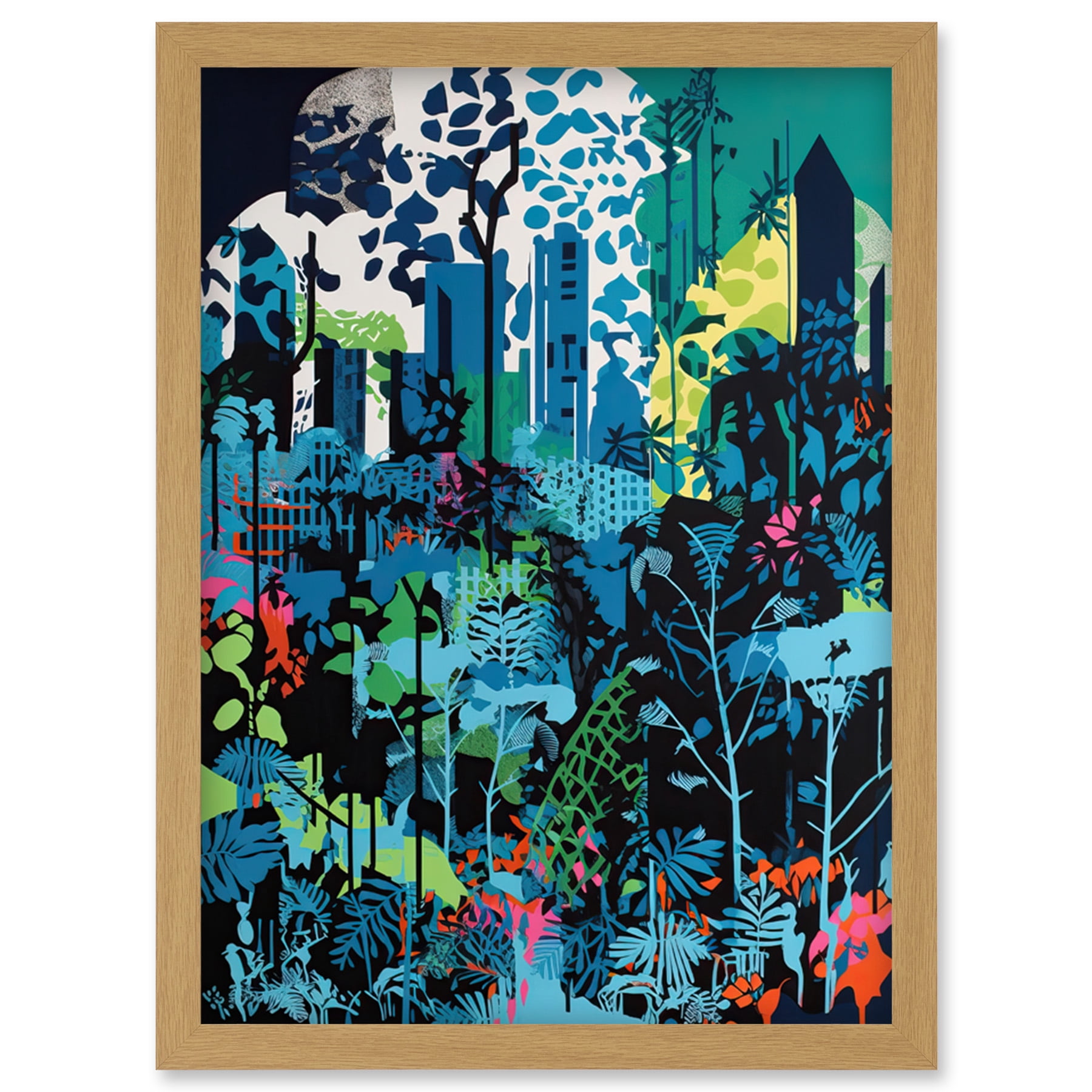 Singapore Forest Cityscape Modern Bold Landscape Artwork Framed Wall ...