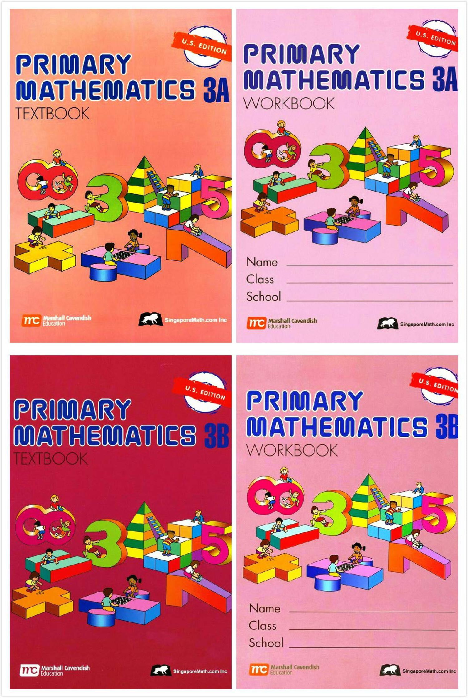 Singapore Math: Primary Mathematics Grade 3 Set (4 Books) - Textbooks ...