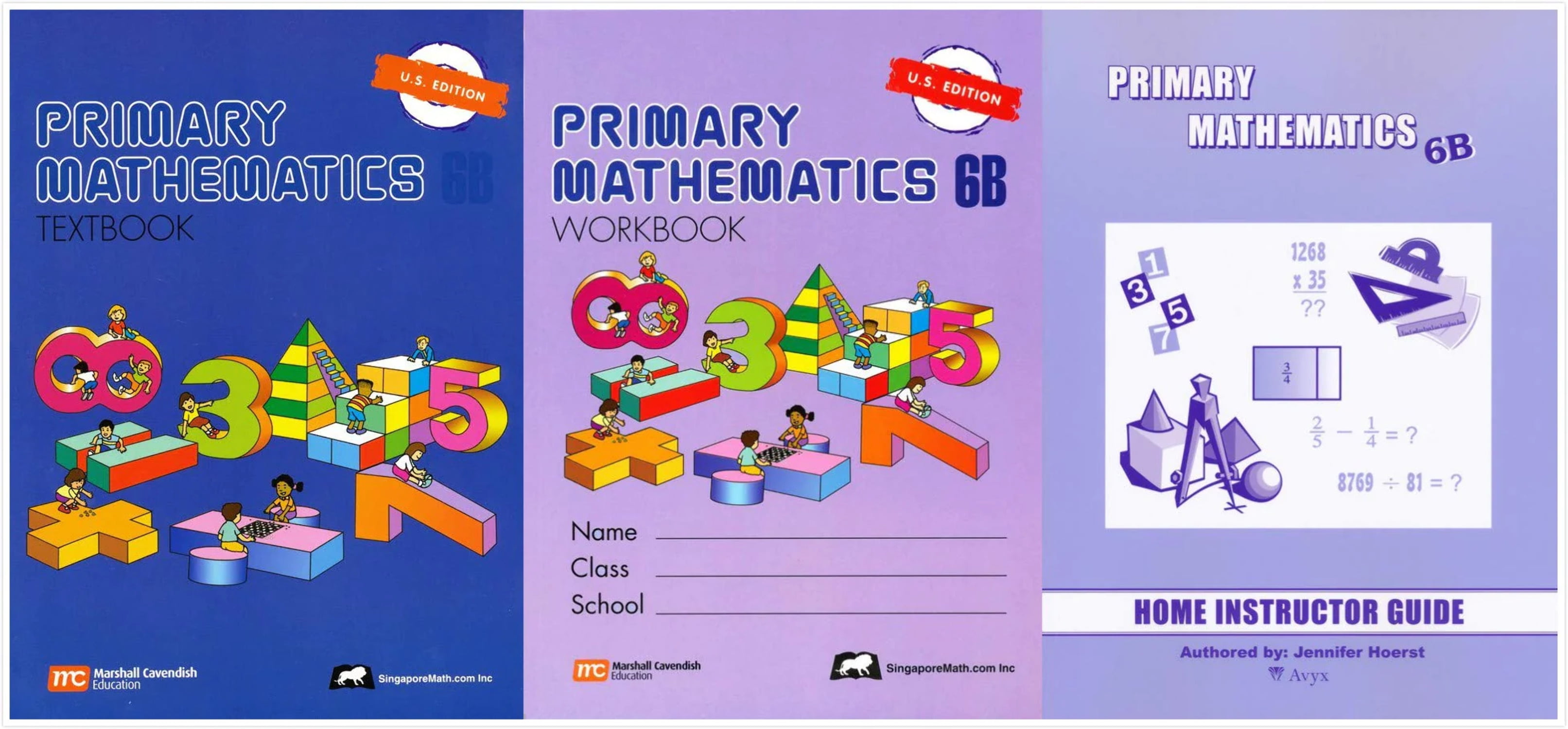 Singapore Math: Primary Mathematics Level 6B Books Set (3 Books ...