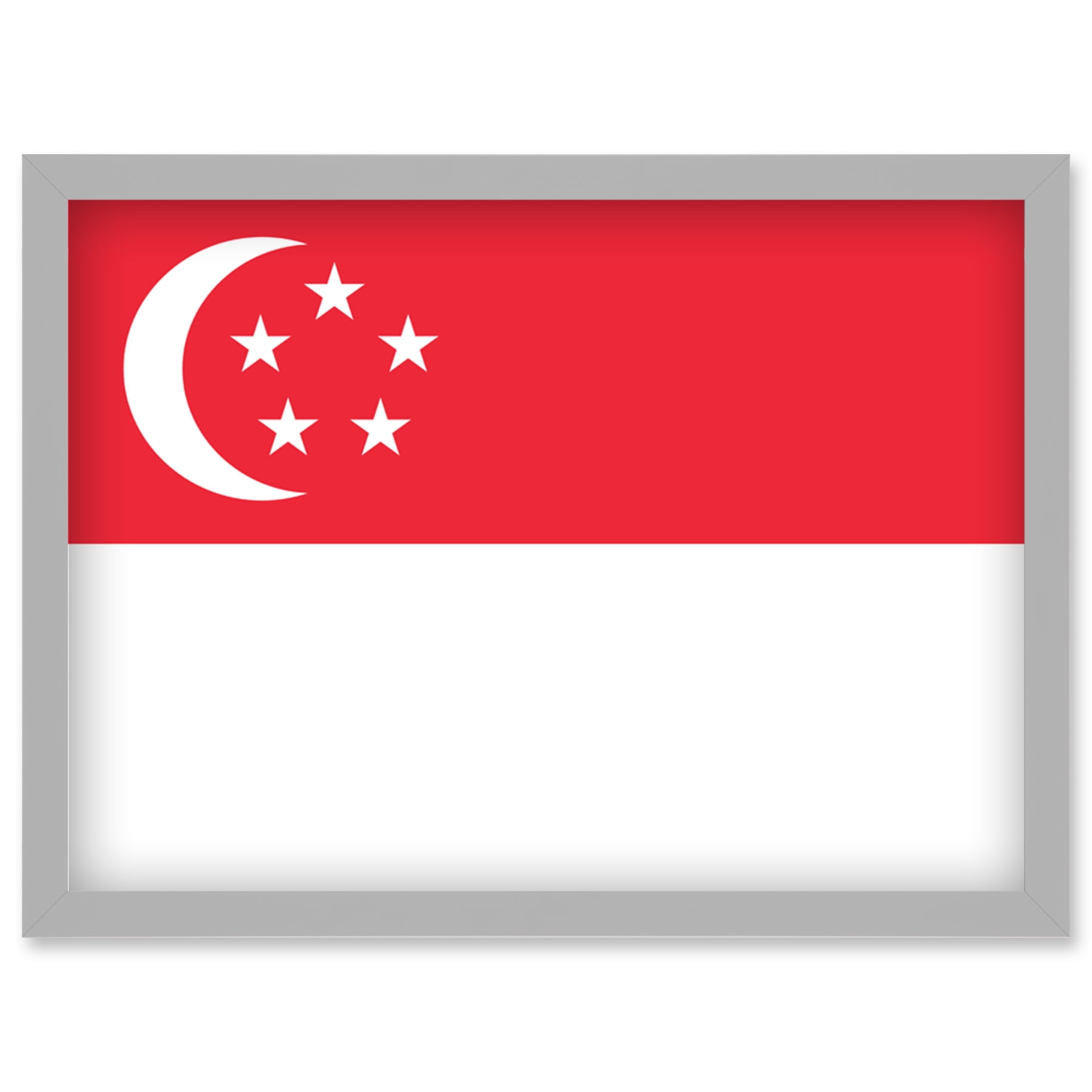 Singapore National Flag Patriotic Vexillology World Flags Country Region Poster Artwork Framed ...