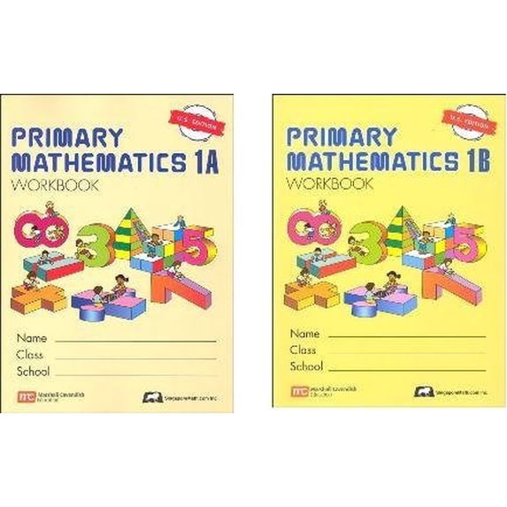 Singapore Primary Math grade 1 WORKBOOK SET--1A and 1B - Walmart.com