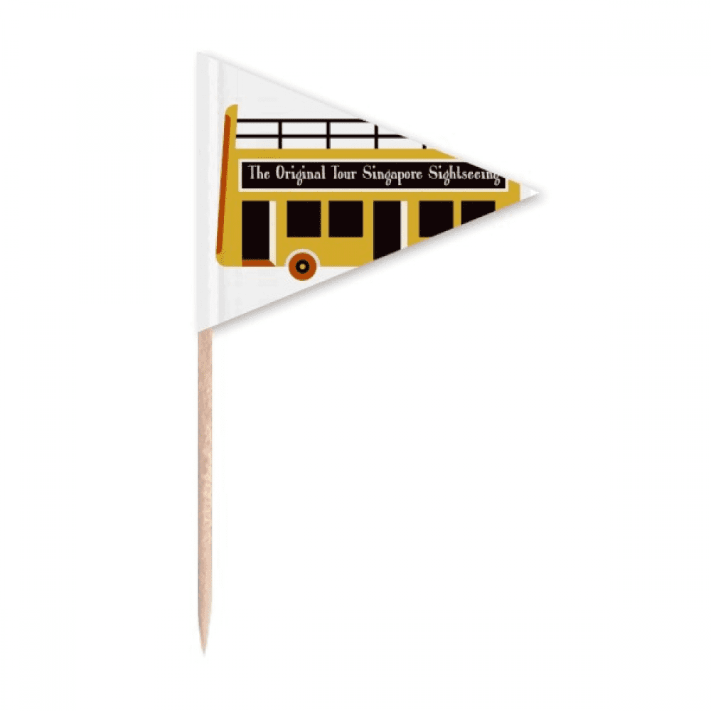 Singapore Sightseeing Shuttle Bus Toothpick Triangle Cupcake Toppers ...