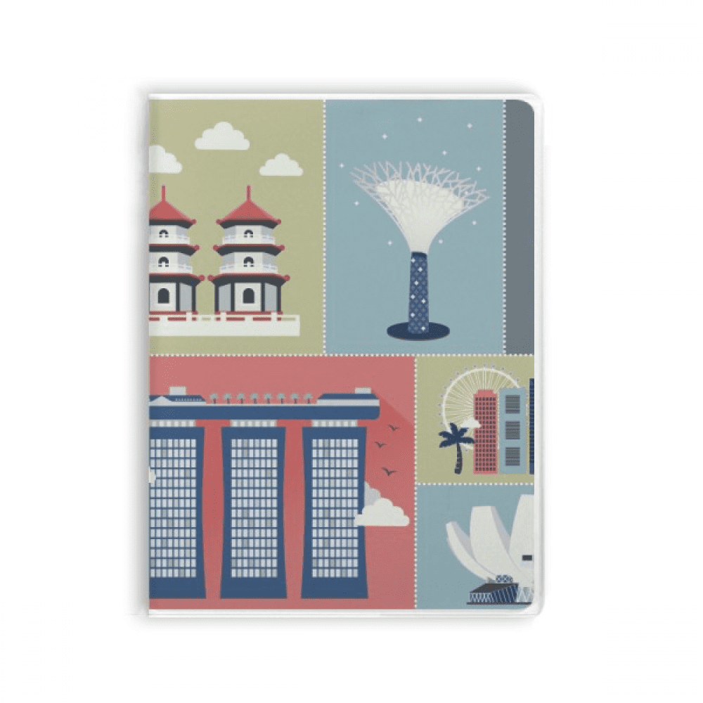 Singapore Skyscraper Famous Spots Notebook Gum Cover Diary Soft Cover ...