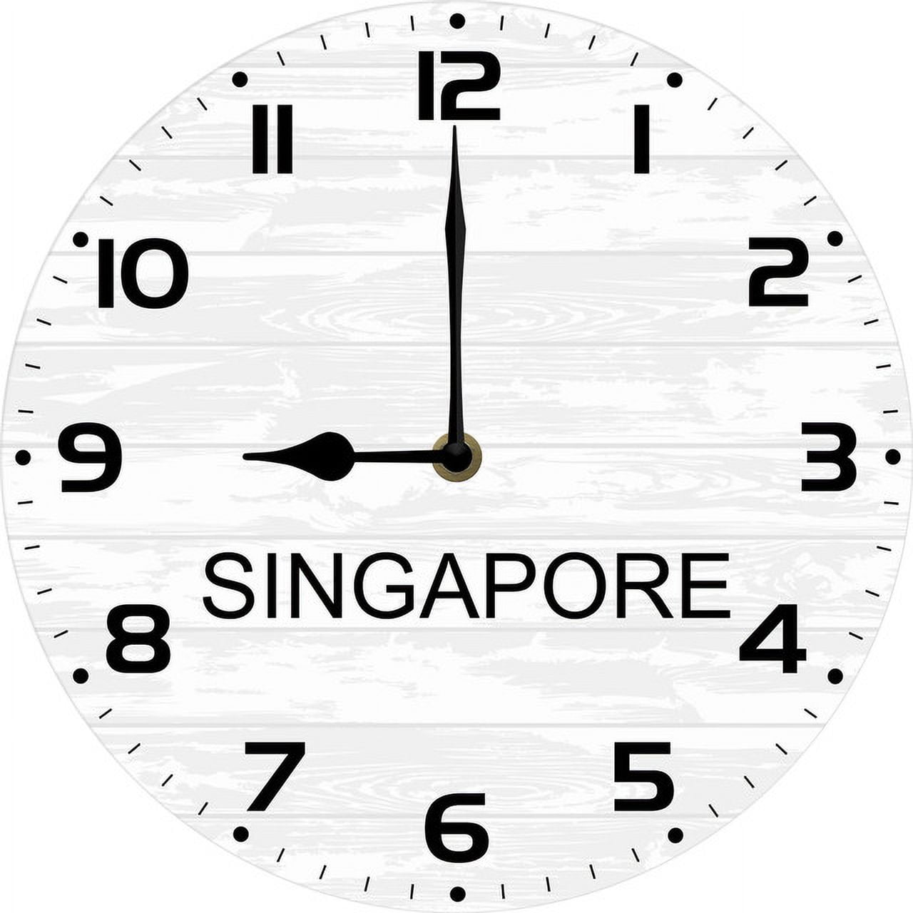 Singapore TIME Wall Clock World Time Zone Clock Office Business 10 Inch ...
