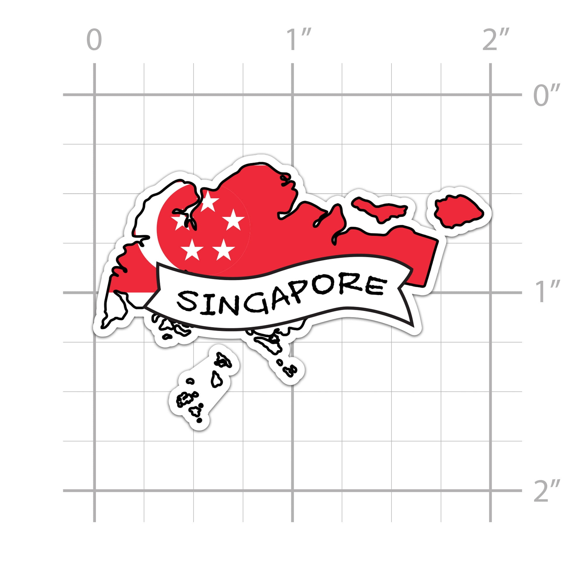 Singaporean Shaped Singapore Flag Sticker for water bottle phone ...