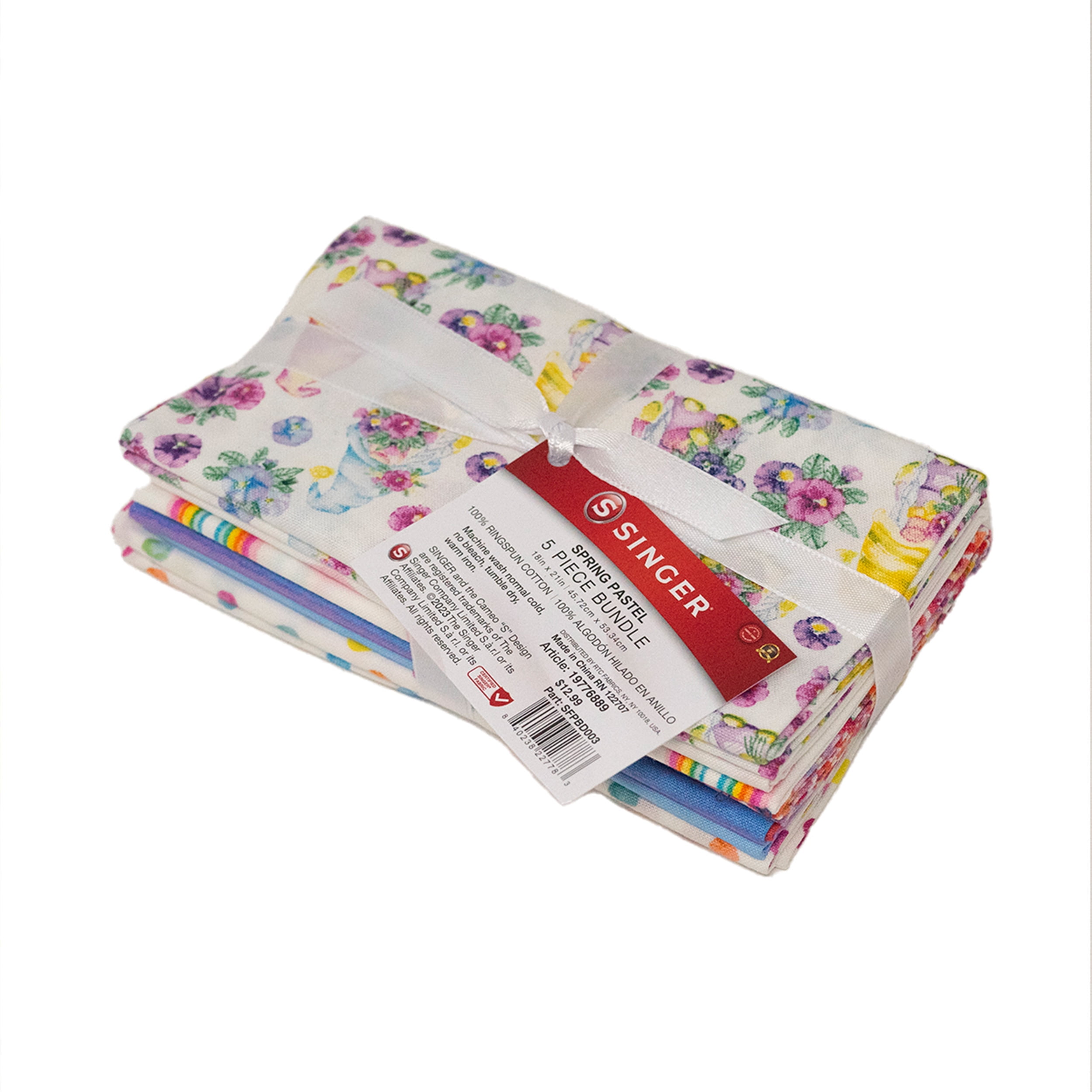 Singer, 100% Cotton, Spring Pastel 5Pc Bundle - Walmart.com
