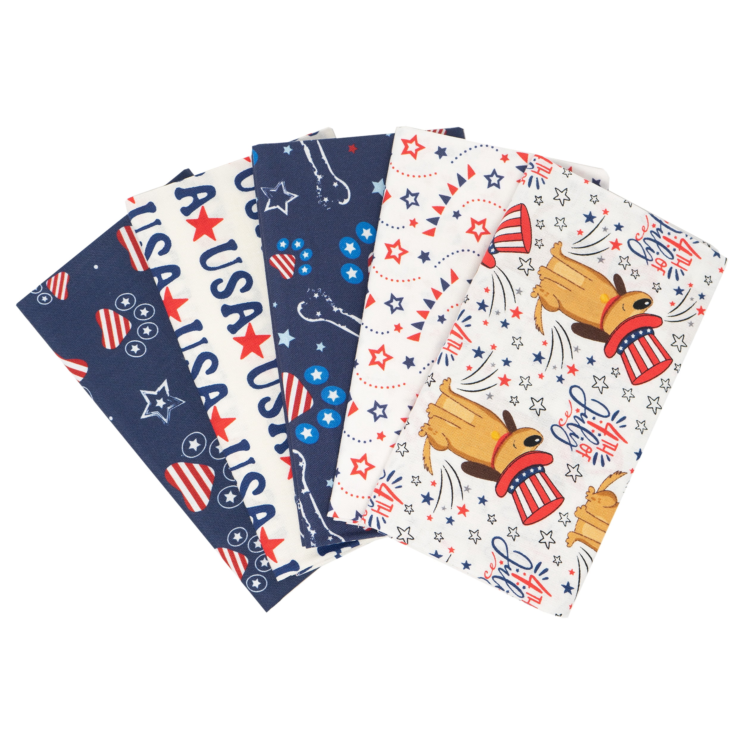 Singer, 100% Cotton, Usa & Dogs 5Pc Bundle - Walmart.com