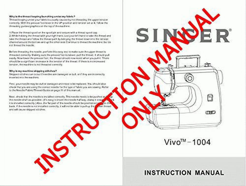 Singer 14U11-14U13 Sewing Machine/Embroidery/Serger Owners Manual ...