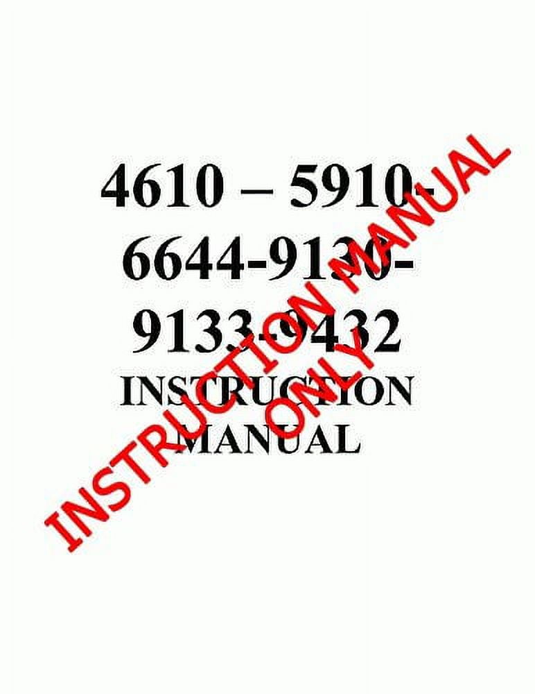 Singer 4610-5910-6244-9130-9133-9432 Sewing Machine Owners Manual ...