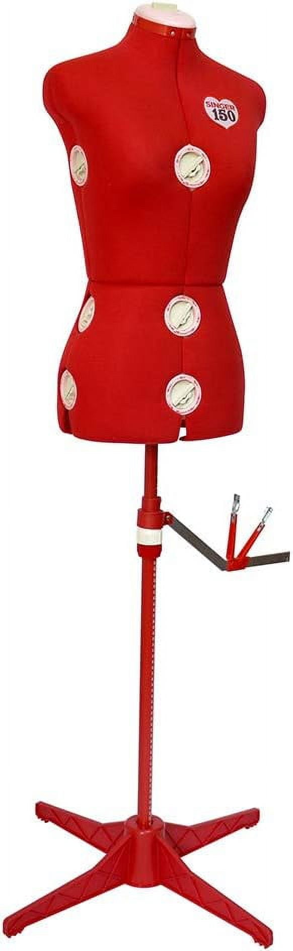 Singer Adjustable Red Dress Form, Fits Sizes 4-10, Foam Backing for ...