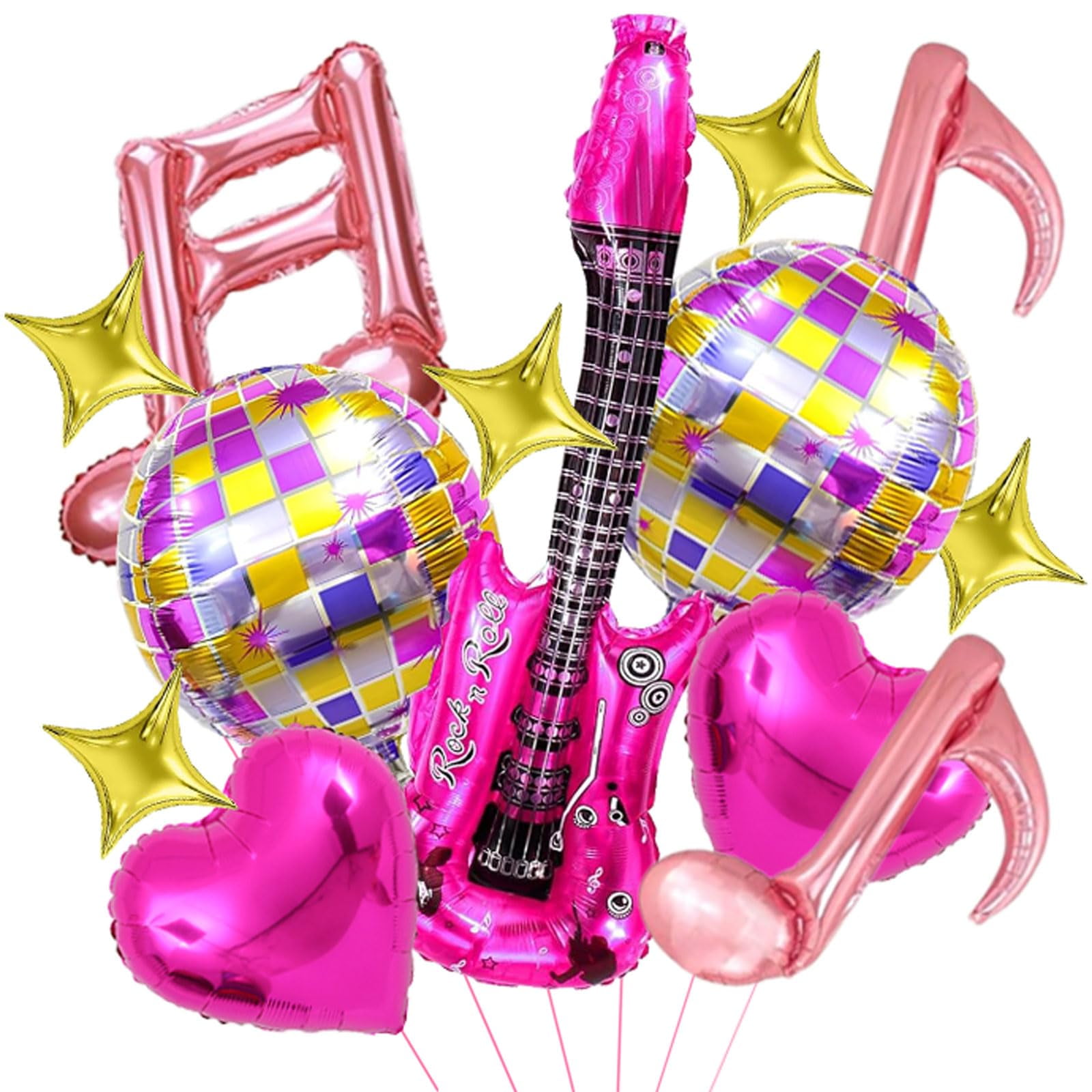 Singer Balloons Party Decorations 13Pcs Music Note Balloons Disco Ball ...