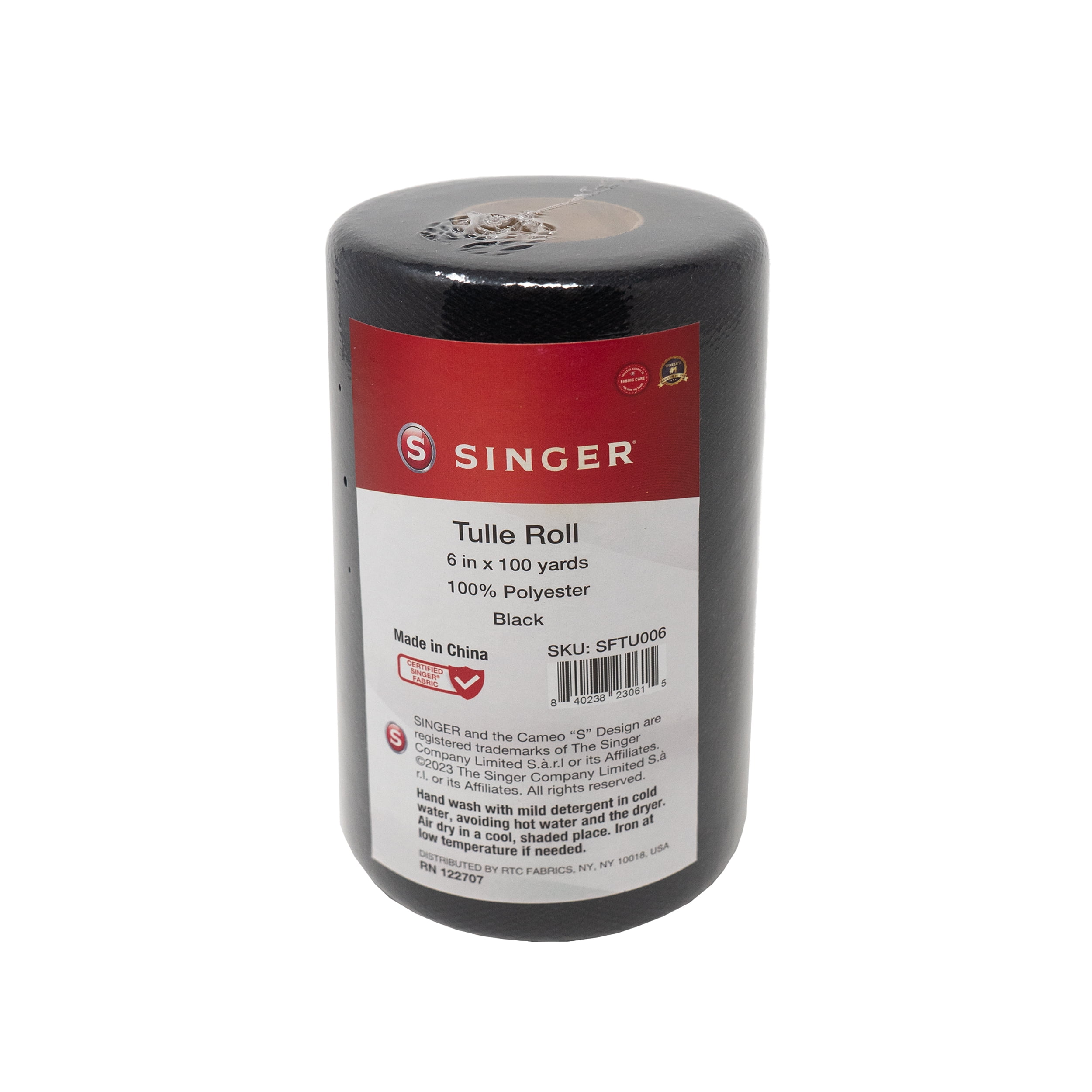 Singer Black Tulle Fabric Rolls 6 Inch by 100 Yards (300 ft) - Walmart.com
