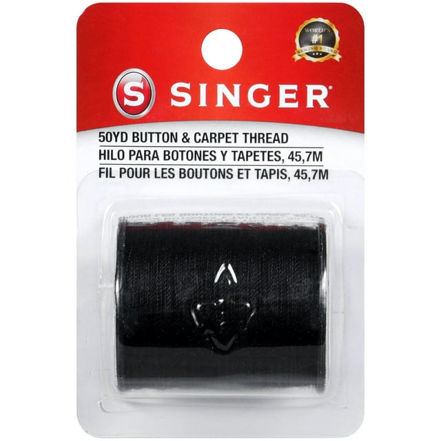 Singer Button & Carpet Thread 50yd-Black - Walmart.com