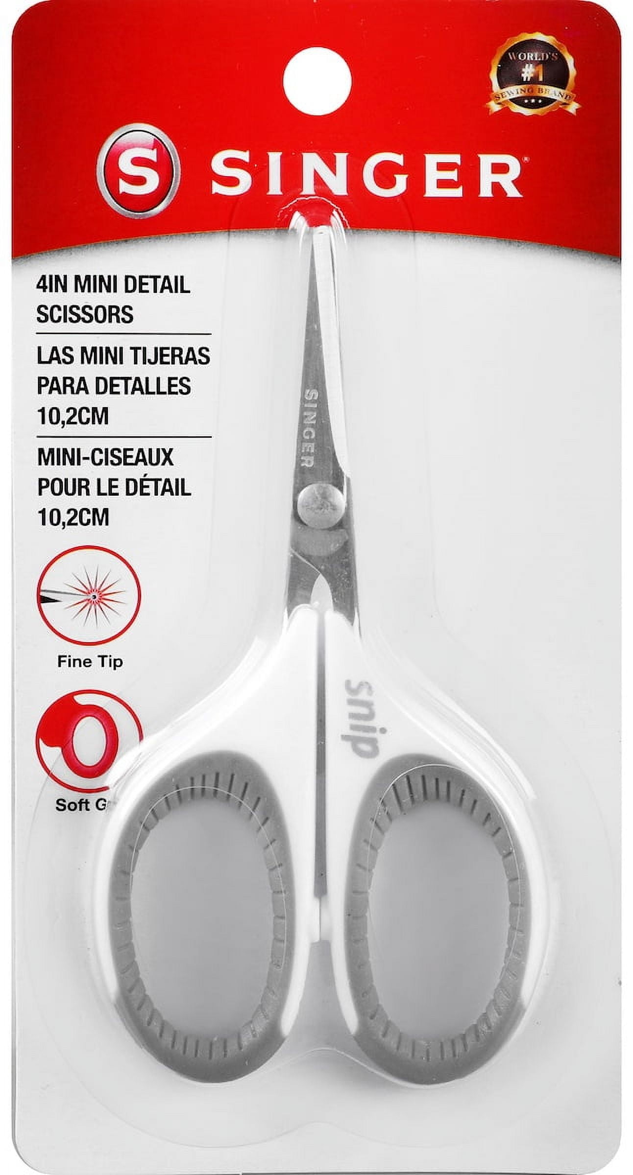 SINGER 4-Inch Mini Detail Scissors with Comfort Grip for Crafting ...