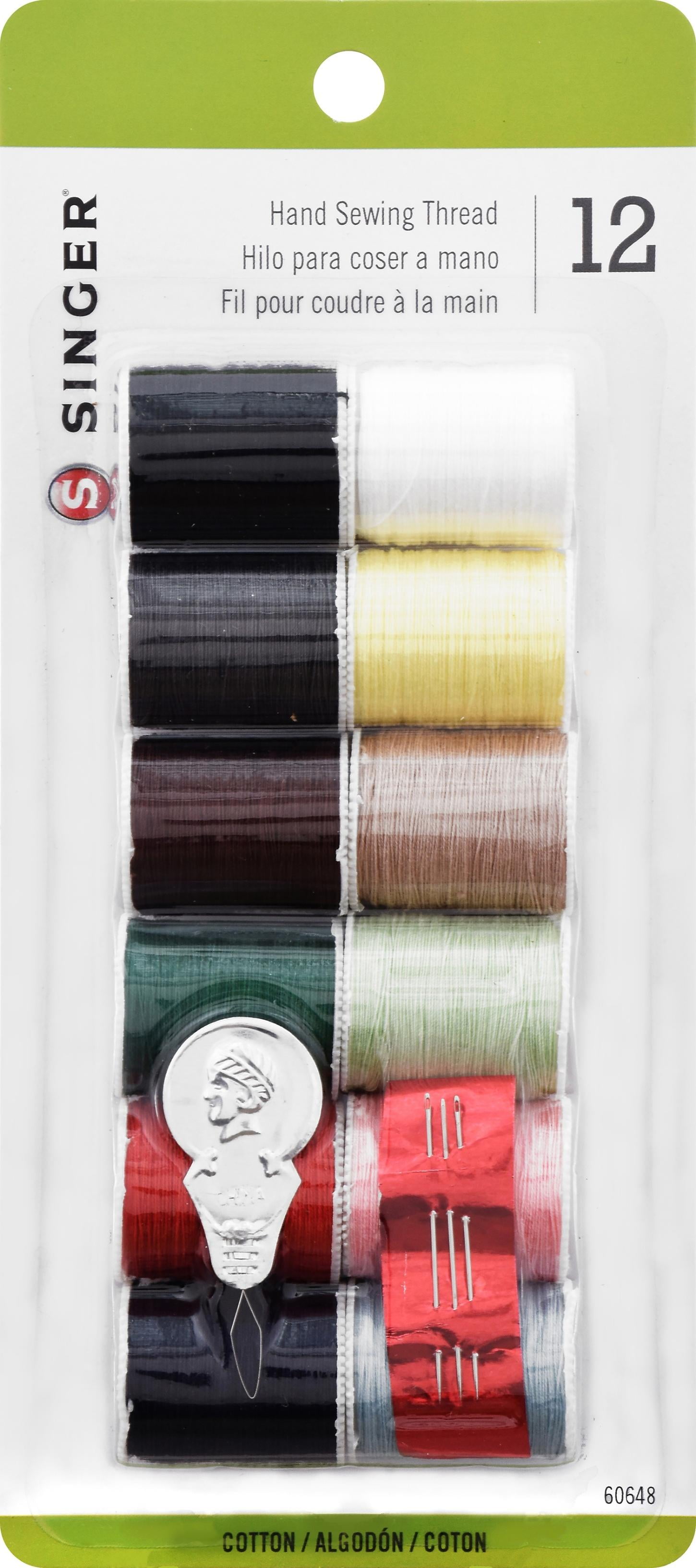 Singer Cotton Thread 25 yd Spools, Light and Dark Shades, 12pk ...