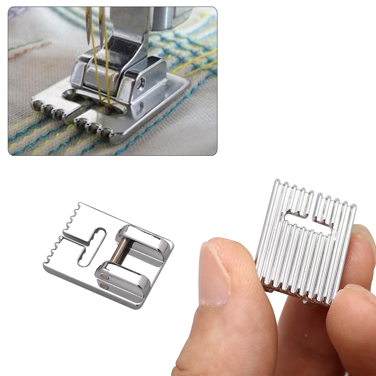 WHAMVOX Straight Stitch Presser Foot Silver Durable Hard Metal Fits Low ...