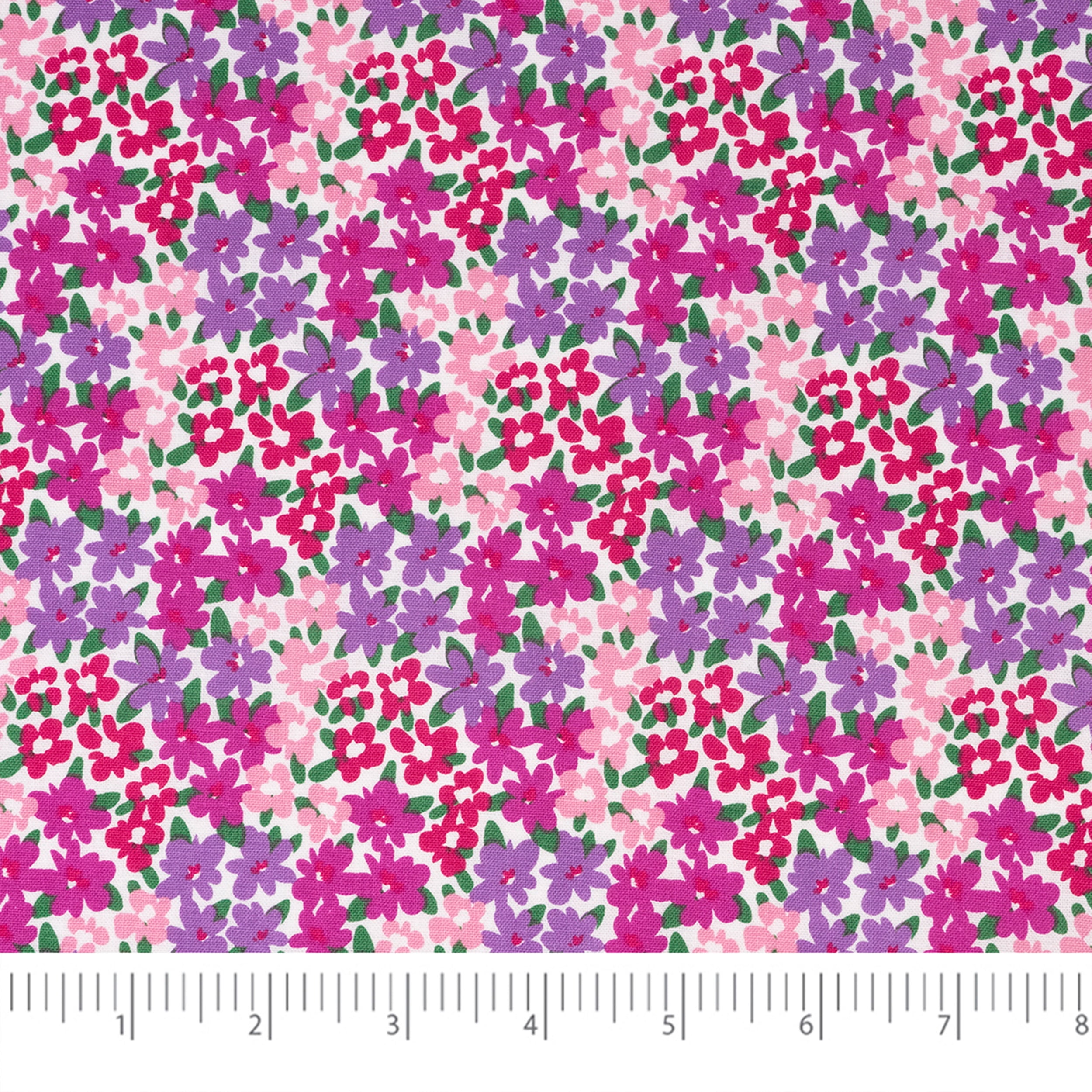 Singer Fabric, 100% Cotton, Sewing & Crafting, 44" Wide, Ditsy Purple Floral On Wht, Cut by Yard ...