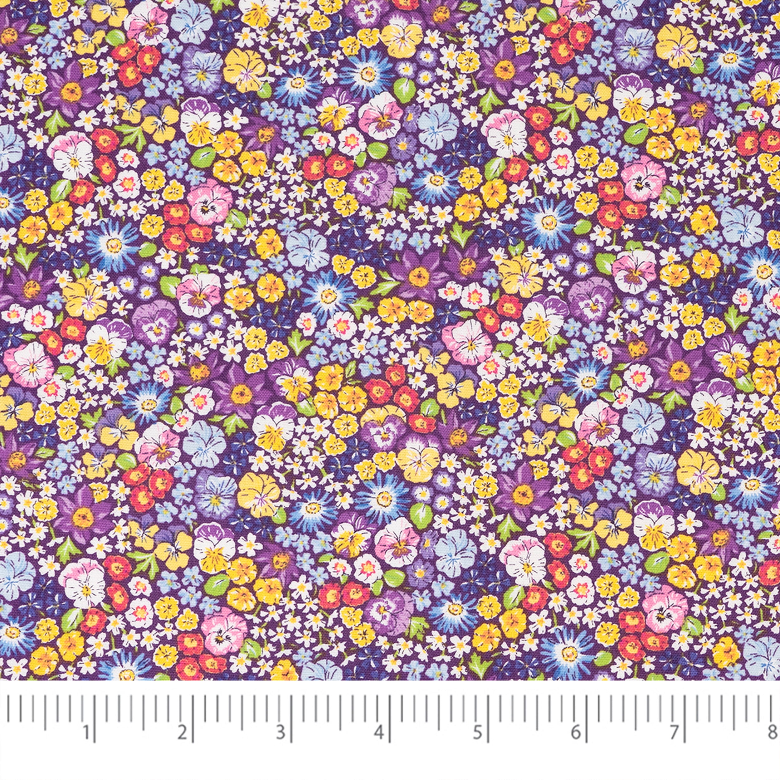 Singer Fabric, 100% Cotton, Sewing & Crafting, 44" Wide, Multi Pansy ...