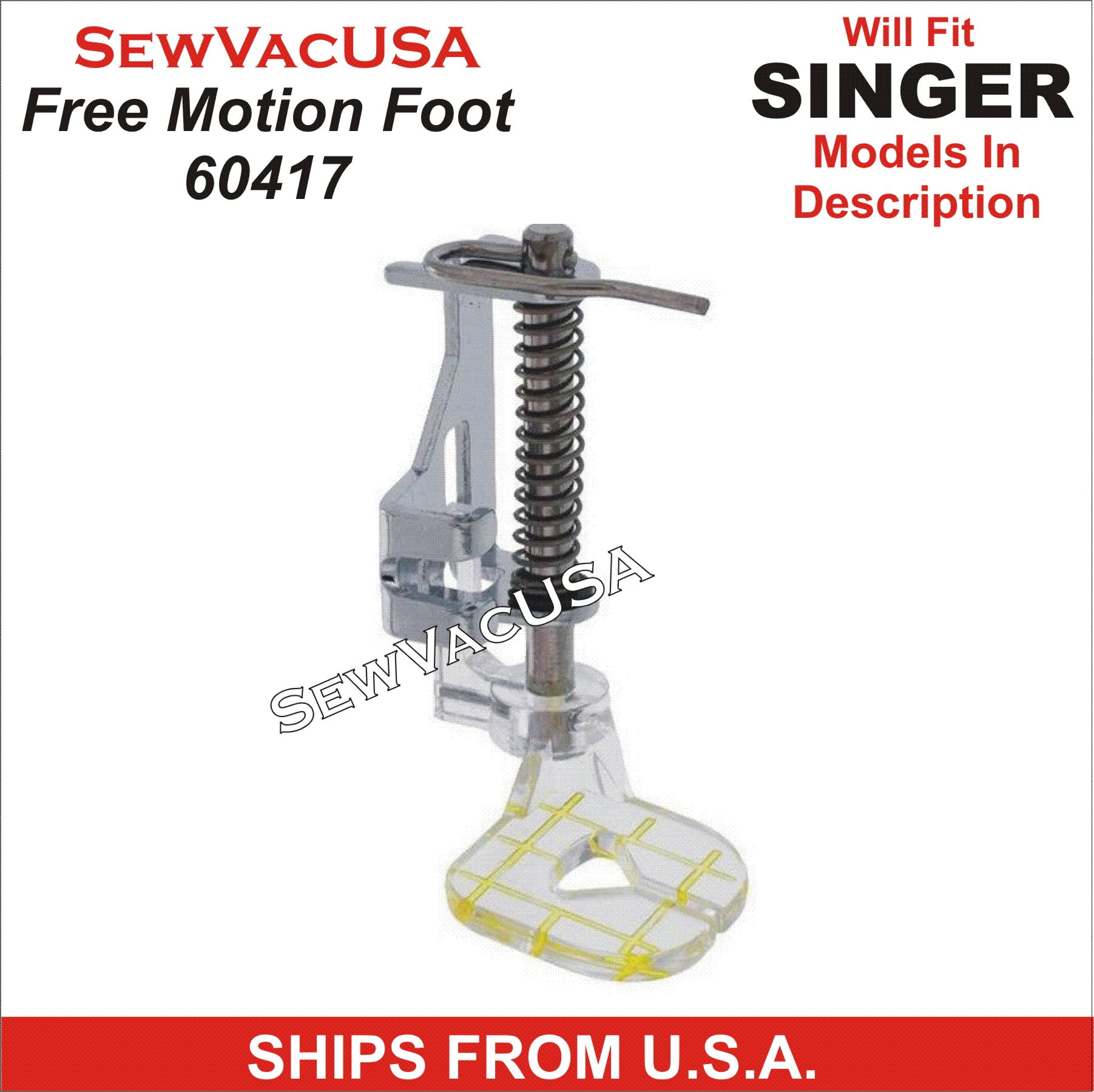 Singer Generic Slant Needle Darning Foot With Lines Fits All Singer ...