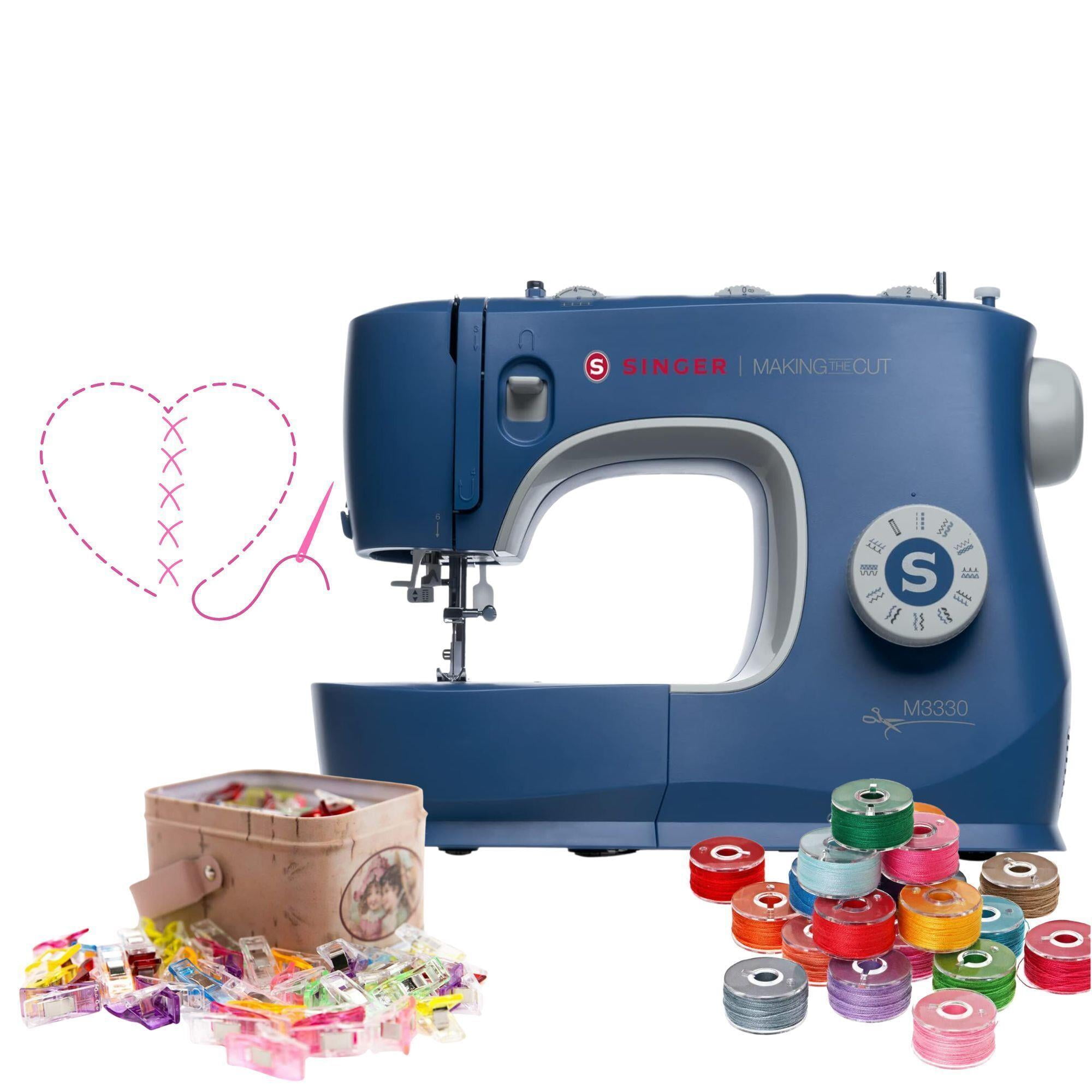 Singer M3300 Sewing Machine with Sewing Clips, and 36 Pieces Bobbins ...