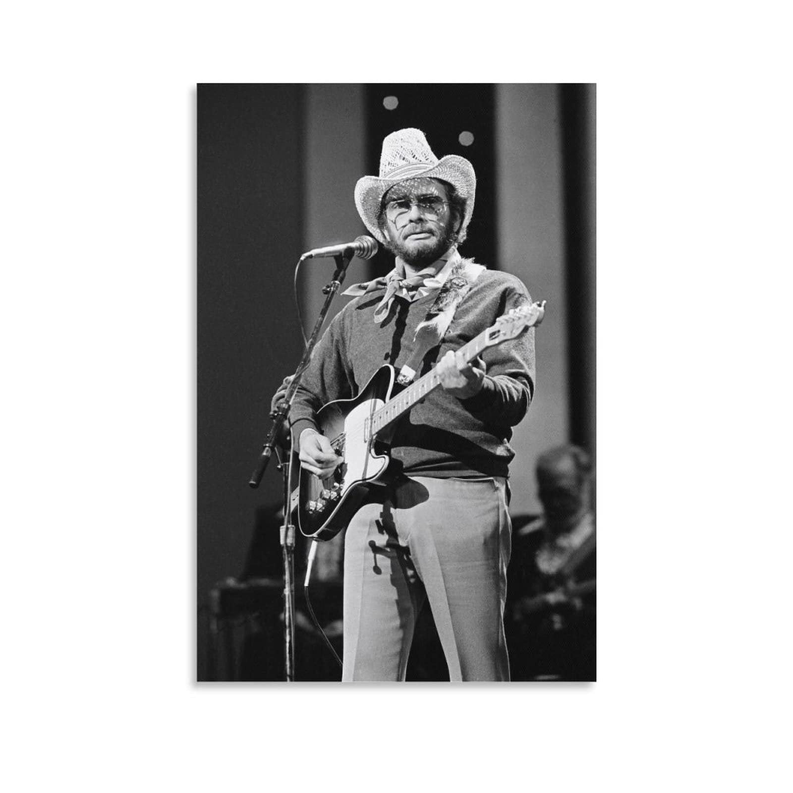 Singer Merle Haggard Live Rock Retro Poster Poster Canvas Picture ...