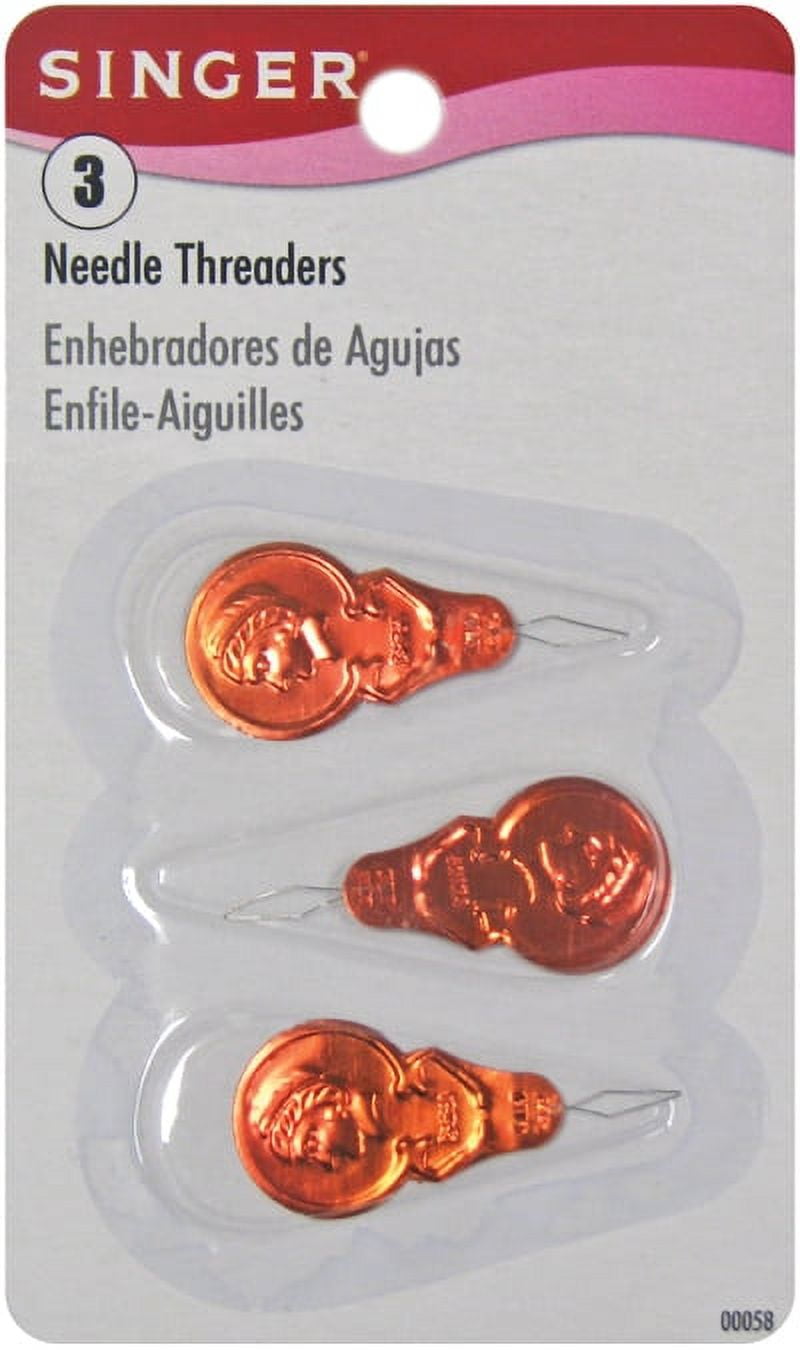 SINGER Metal Needle Threaders, Copper Finish, 3 Pack, For Hand And ...