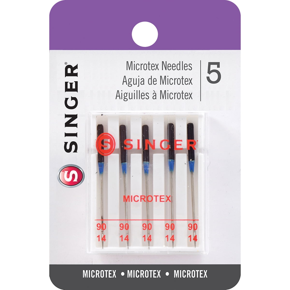 Singer Microtex Machine Needles 5/Pkg-Size 90 - Walmart.com