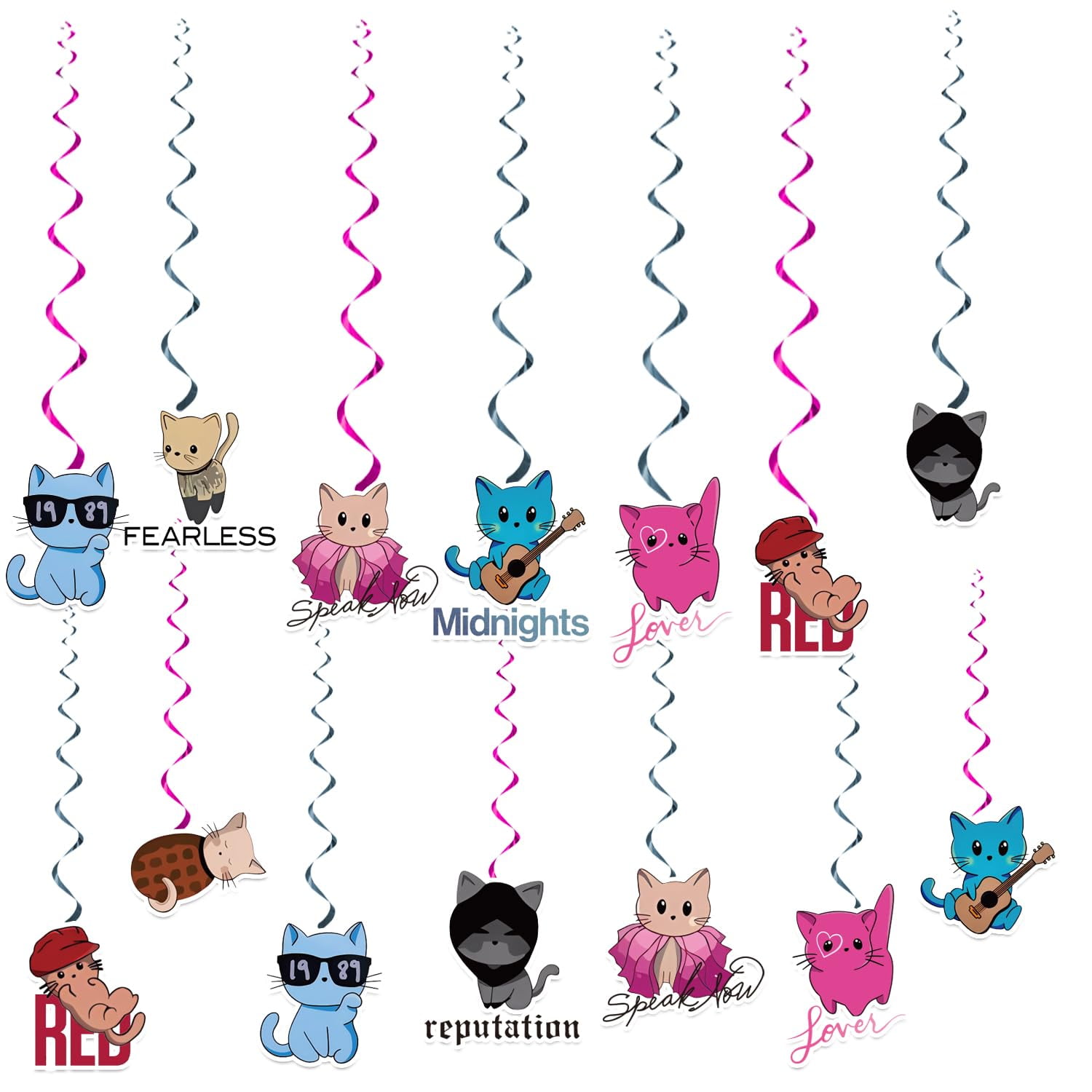 Singer Party Decorations Hanging Swirls, Cat Music Album Party ...