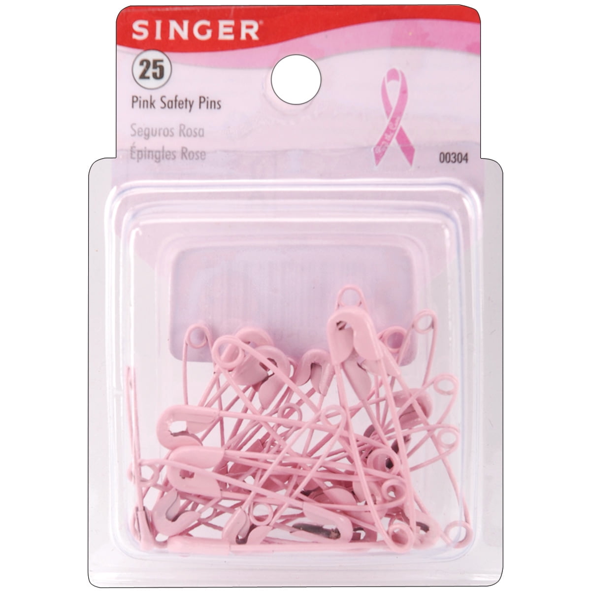 Singer Pink Safety Pins, 25 Count - Walmart.com