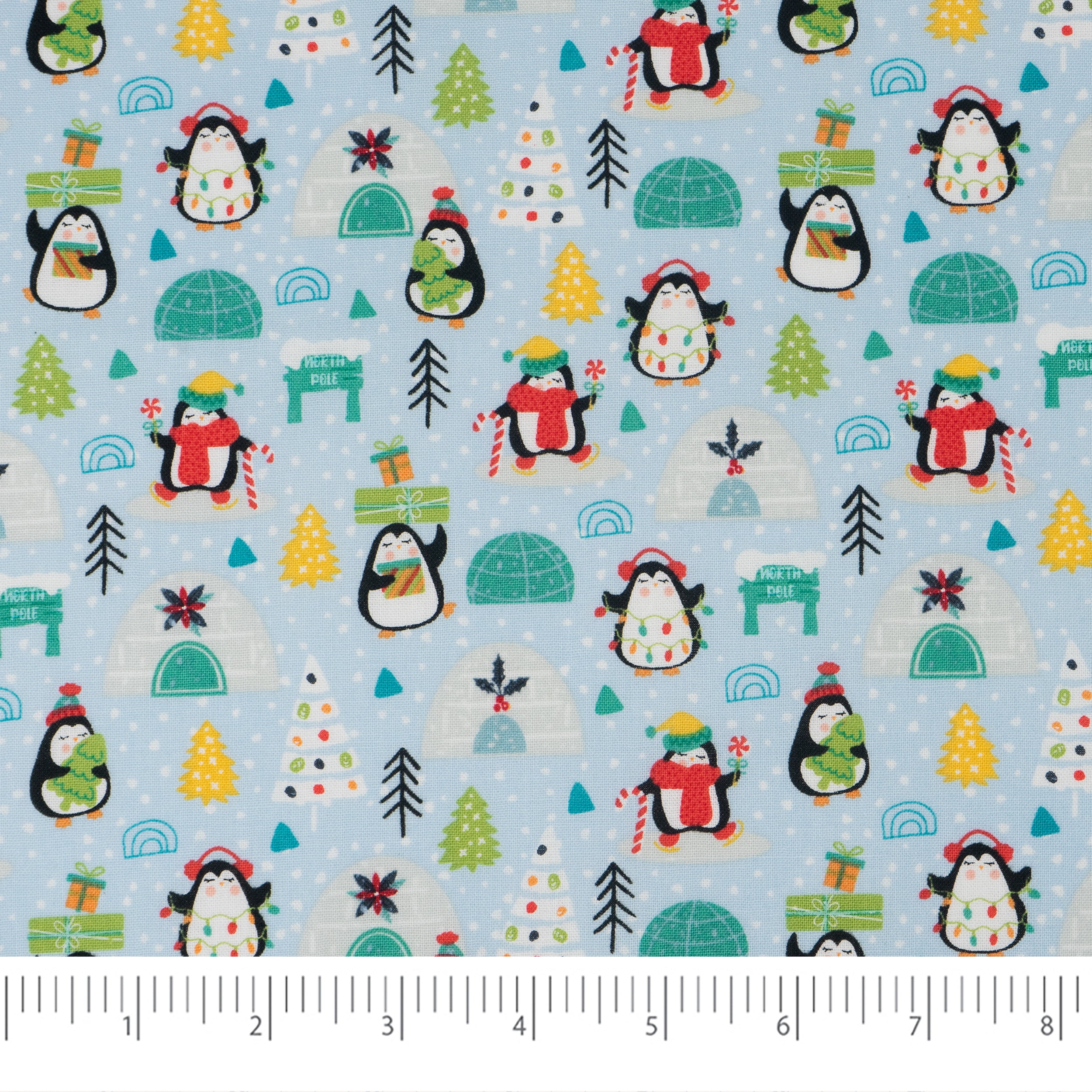 Singer Print Fabric, 100% Premium Cotton, Christmas Holiday Cheer ...