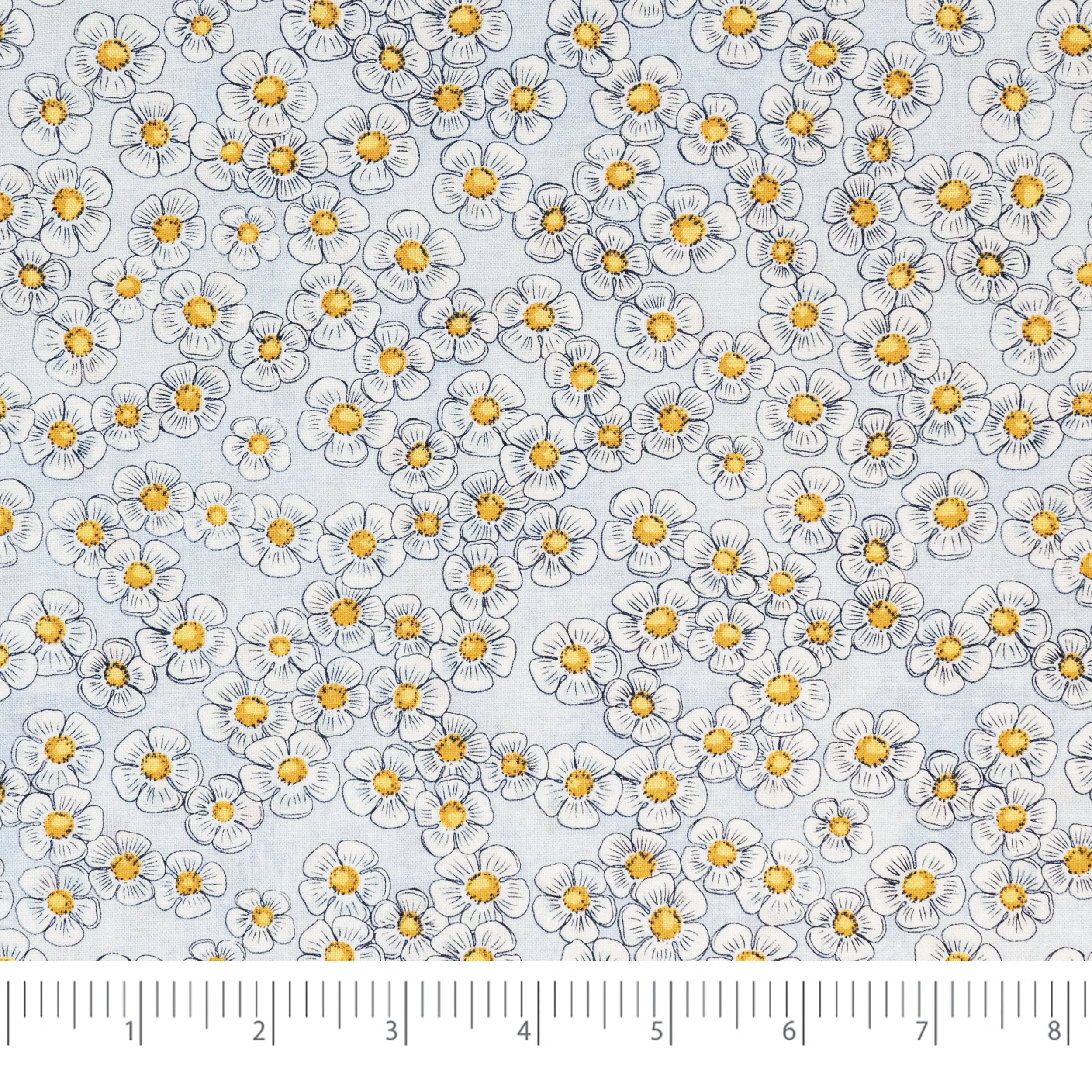 Singer Print Fabric, 100% Premium Cotton, Sewing Quilting, 44 inch, Yellow And Gray Flower On ...
