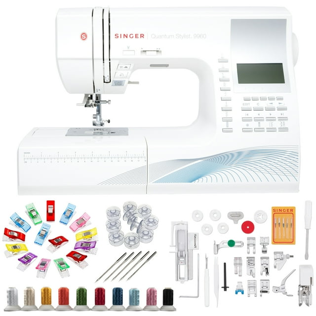 Singer Quantum Stylist 9960 Sewing Machine with Exclusive Bonus Bundle ...