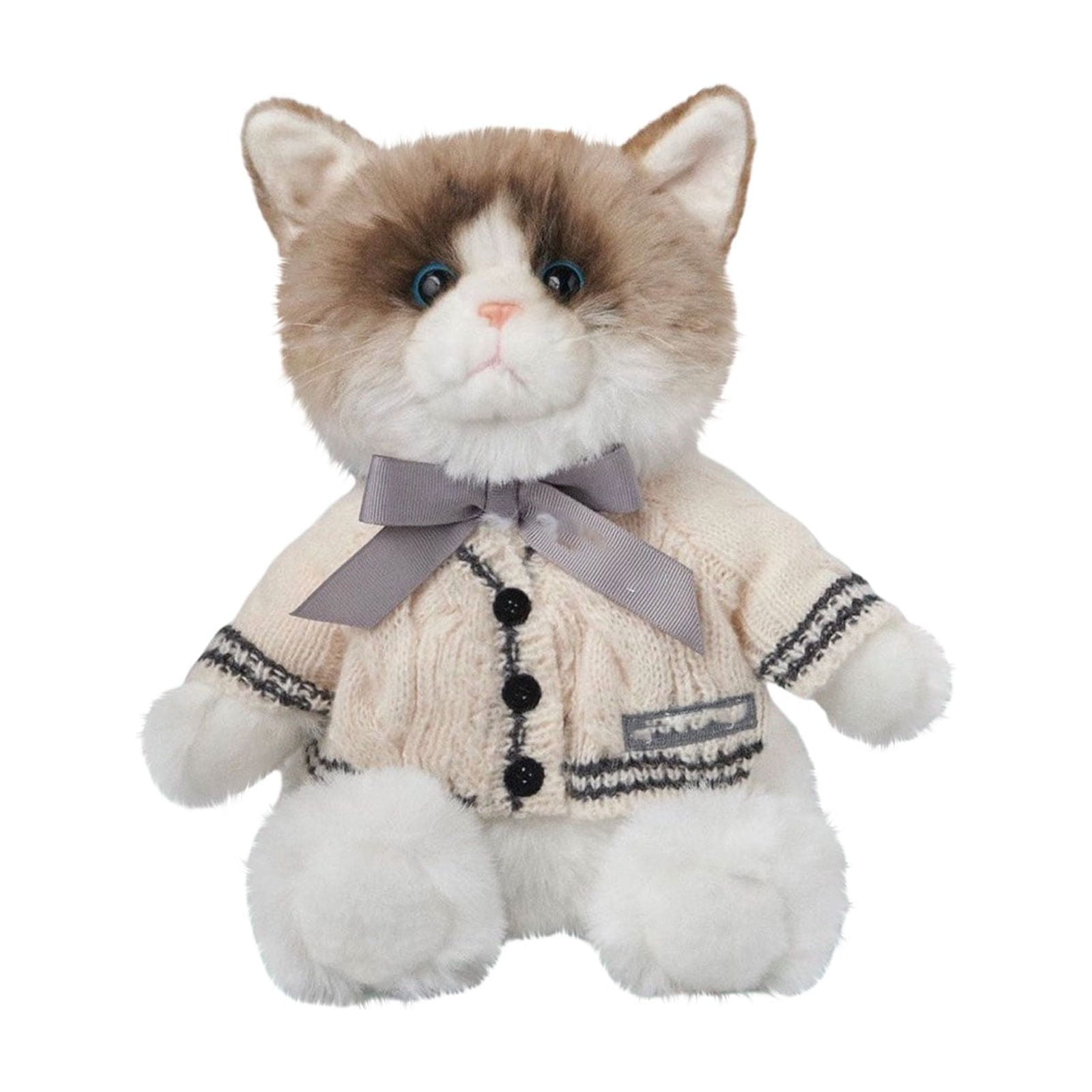 Singer Ragdoll Cat Stuffed Animal, Realistic Stuffed Cat with Knit ...