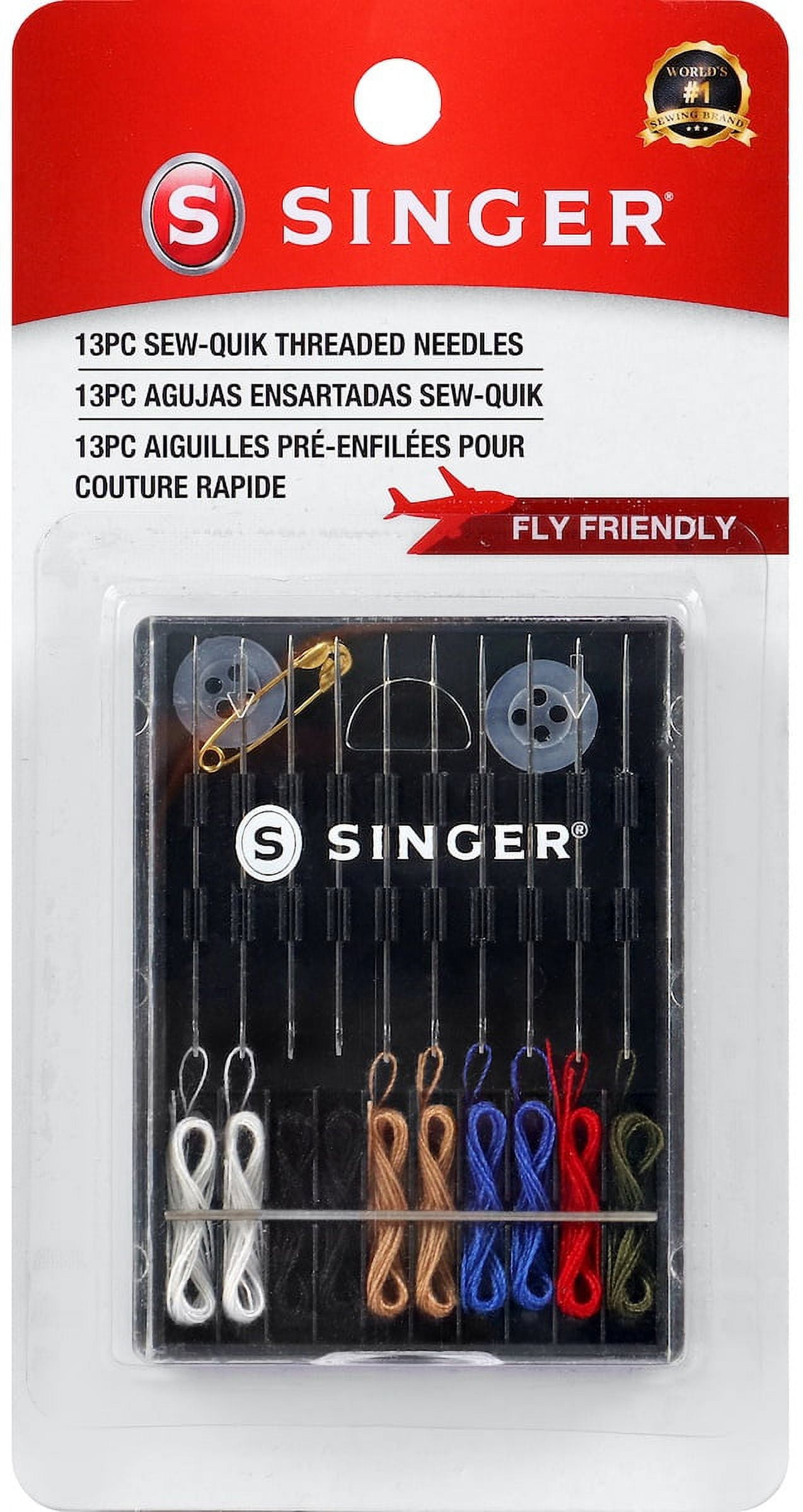 SINGER Sew-Quik Threaded Hand Needle Kit, Easy Sewing Supplies, Pre ...