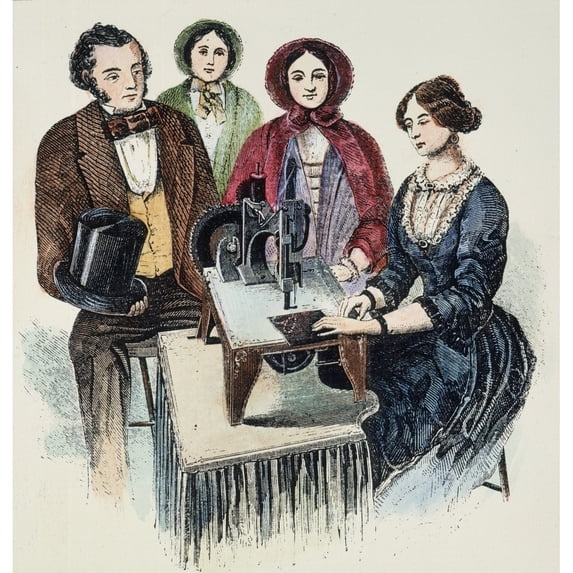 Singer Sewing Machine 1853. Nisaac M. Singer Supervising A ...