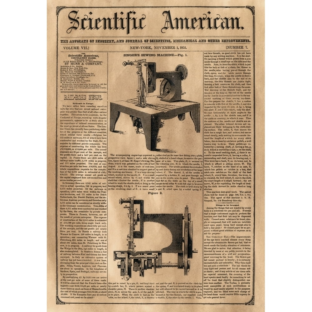 Singer Sewing Machine. Ndescription Of Isaac M. Singer'S Sewing Machine ...
