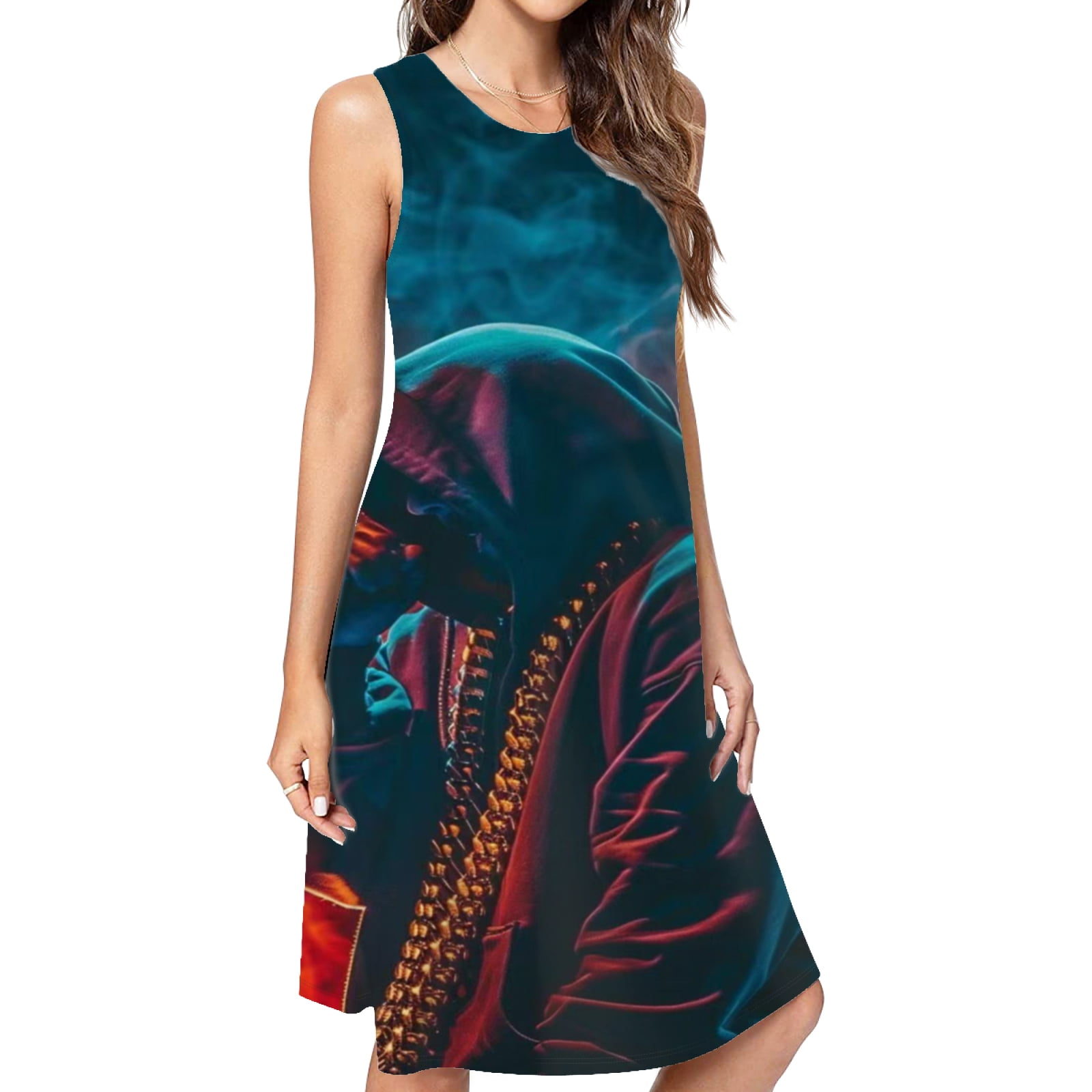 Singer Singing Dress Loose Women'S Dress Beach Dresses With Pockets ...