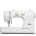 Singer® SM024 Mechanical Sewing Machine with 24 Stitch Options, LED Lighting, and Green Accents ...